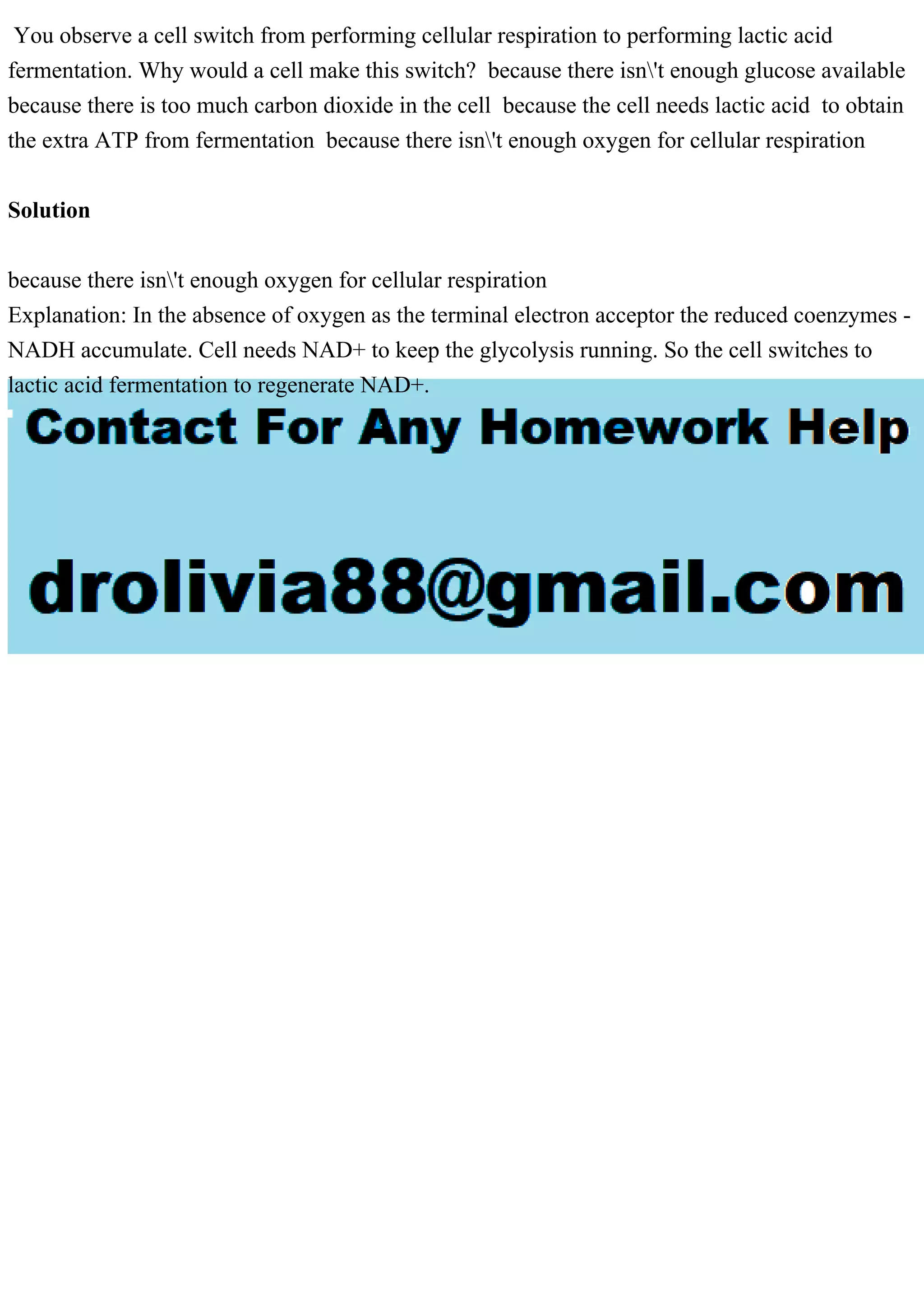 You observe a cell switch from performing cellular respiration to per.pdf