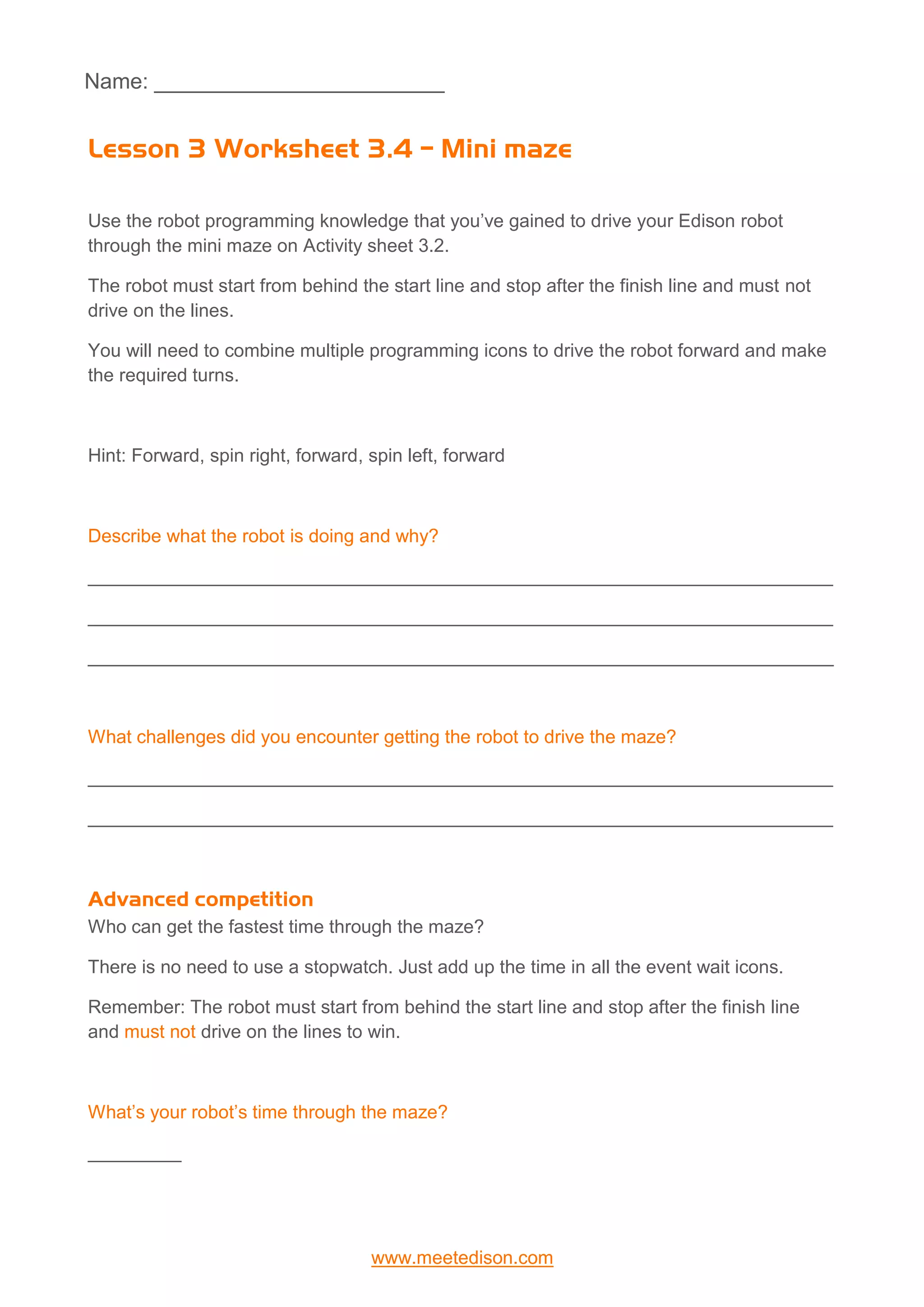 Your ed venture-into-robotics-10-lesson-plans-worksheets | PDF