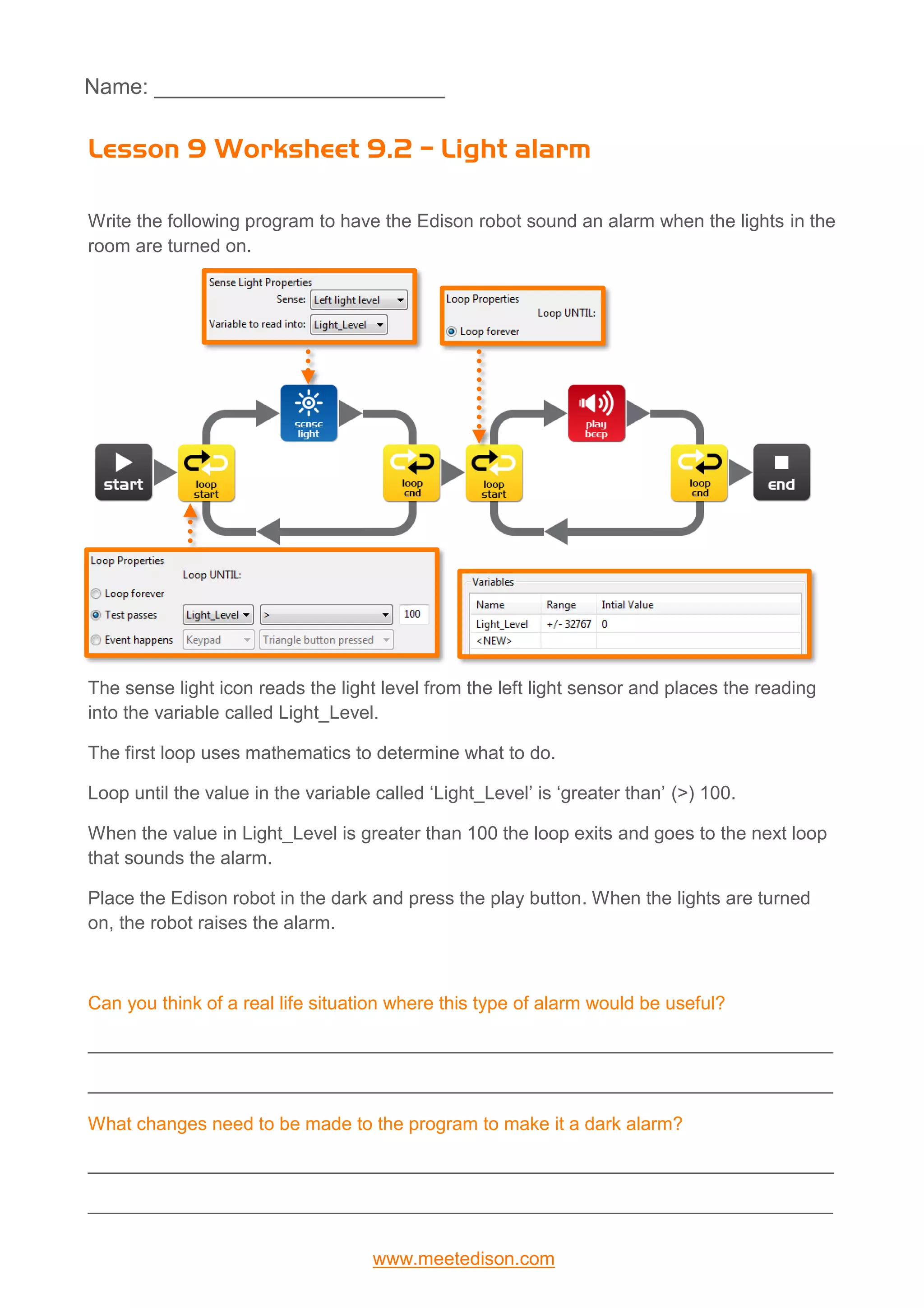 Your ed venture-into-robotics-10-lesson-plans-worksheets | PDF