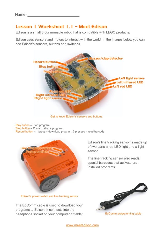 Your ed venture-into-robotics-10-lesson-plans-worksheets | PDF