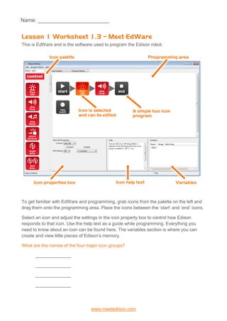 Your ed venture-into-robotics-10-lesson-plans-worksheets | PDF