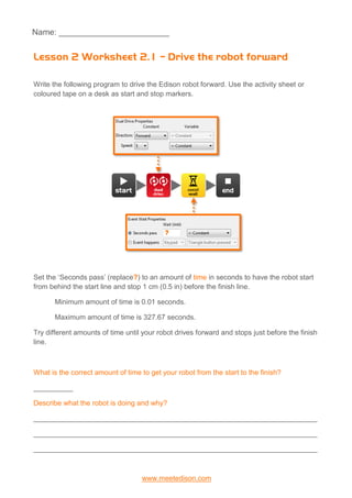 Your ed venture-into-robotics-10-lesson-plans-worksheets | PDF