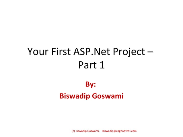 Your First ASP_Net project part 1 | PPT