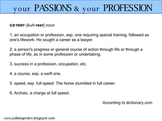 Your Passions & Your Profession | PPT