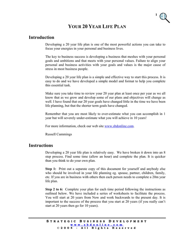 Your 20 Year Life Plan | PDF | Life Insurance | Insurance