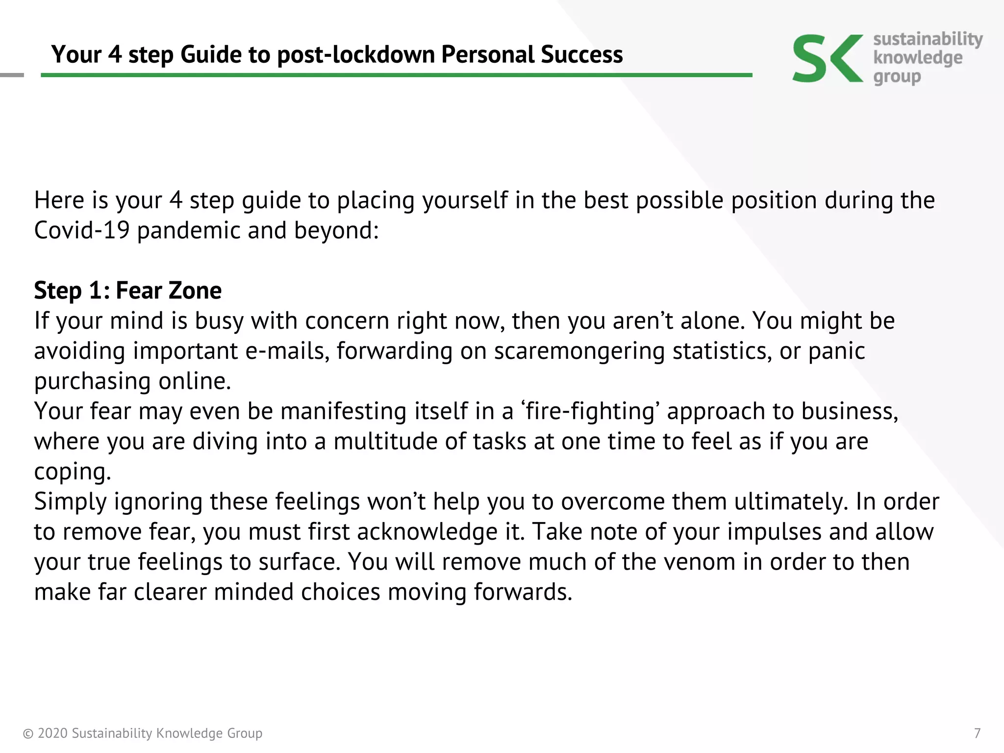 Your 4 step guide to post lockdown personal success | PPT