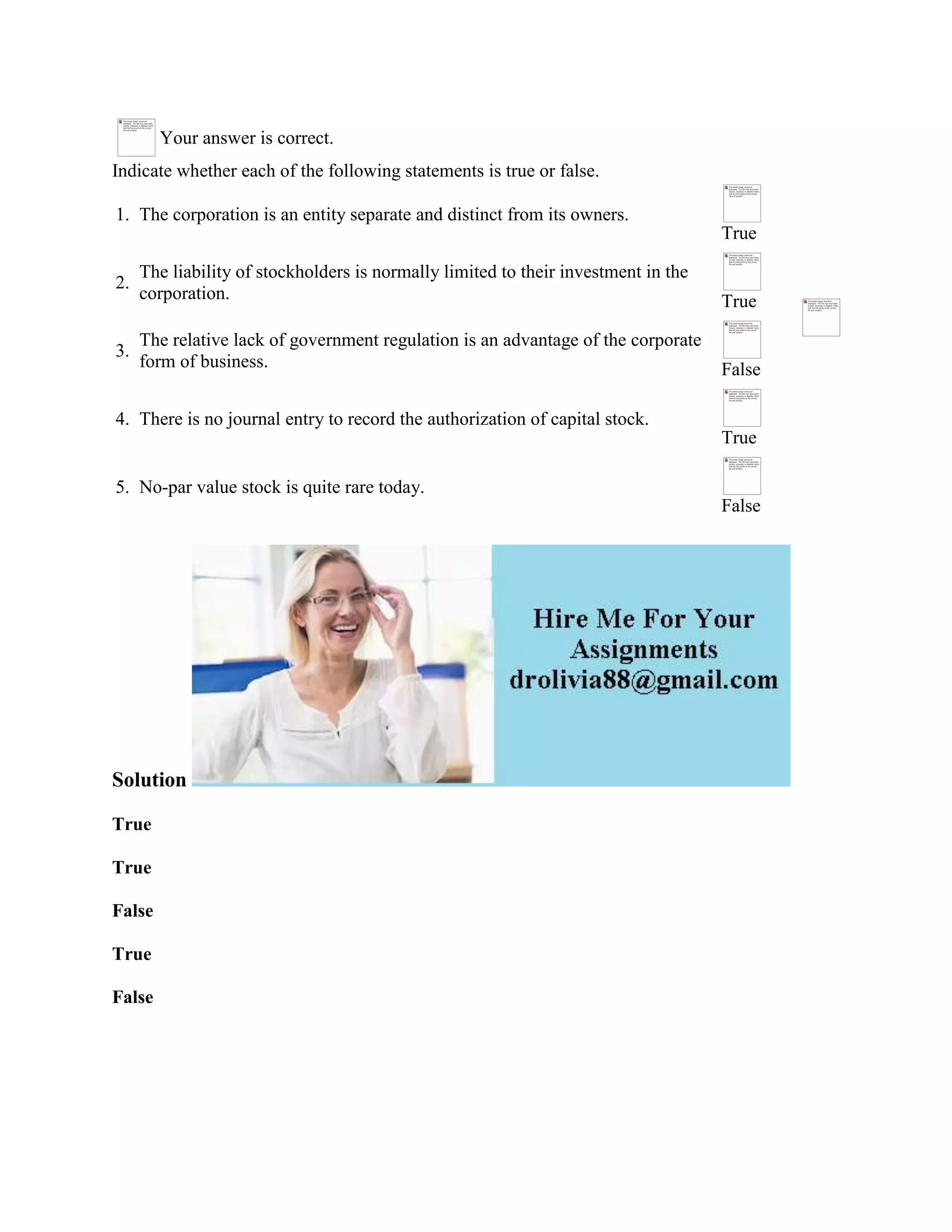 Your Answer Is Correct Indicate Whether Each Of The Following Sta 3 Docx