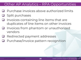 Your AP Data is Telling You Something: Five Analytics to Identify Duplicate Payments and Other ...