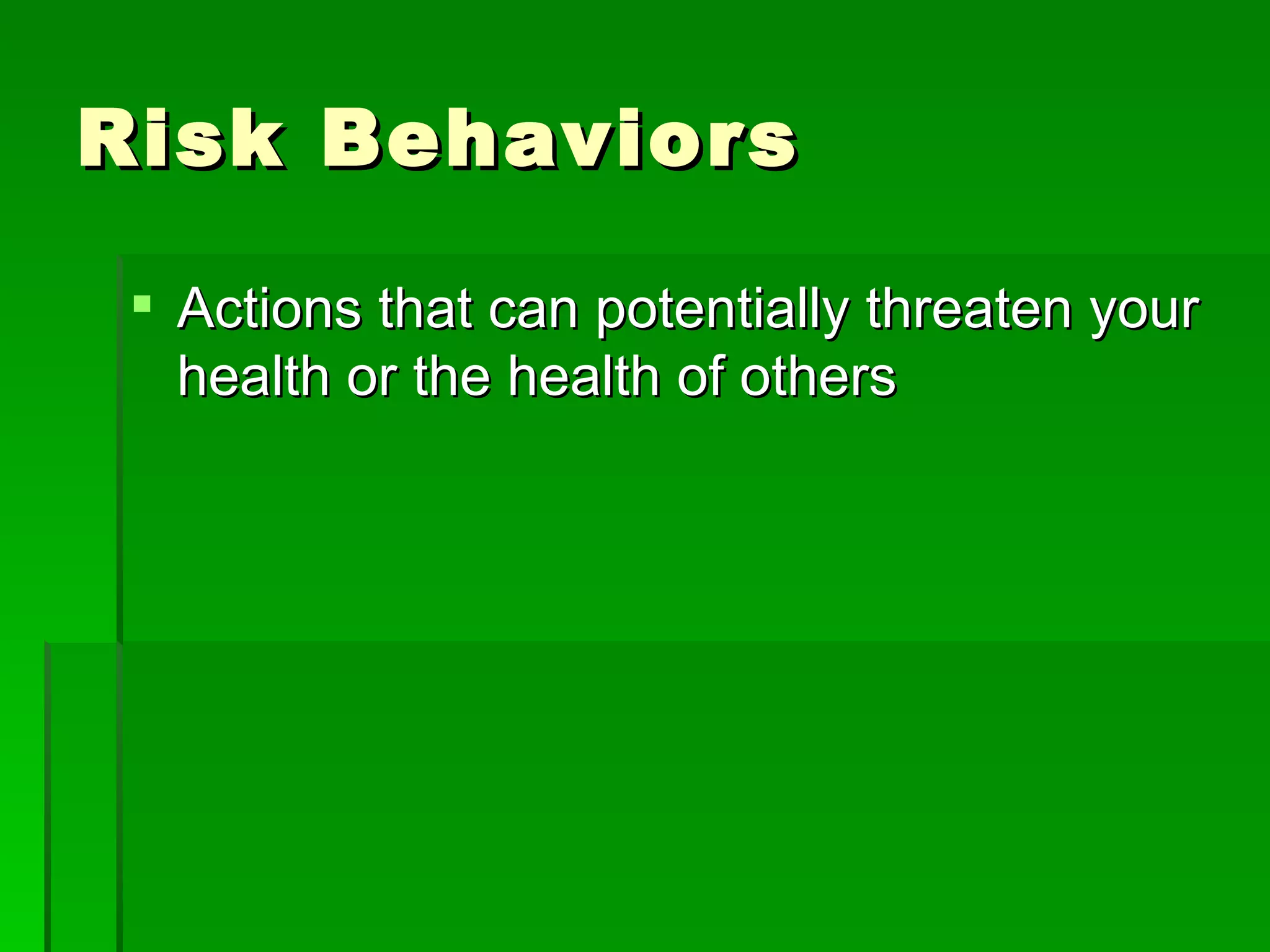 Your behavior and reducing health risks chapter 1- lesson 3 | PPT