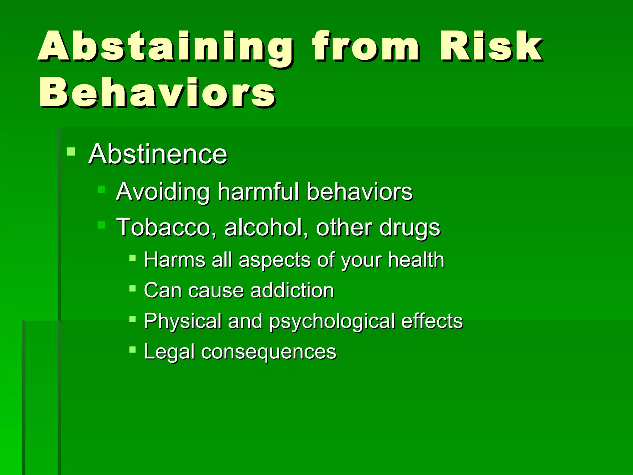 Your behavior and reducing health risks chapter 1- lesson 3 | PPT