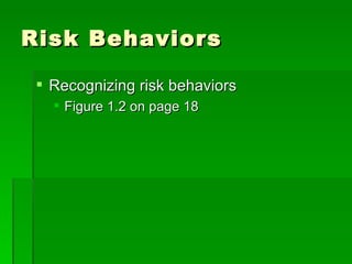 Your behavior and reducing health risks chapter 1- lesson 3 | PPT
