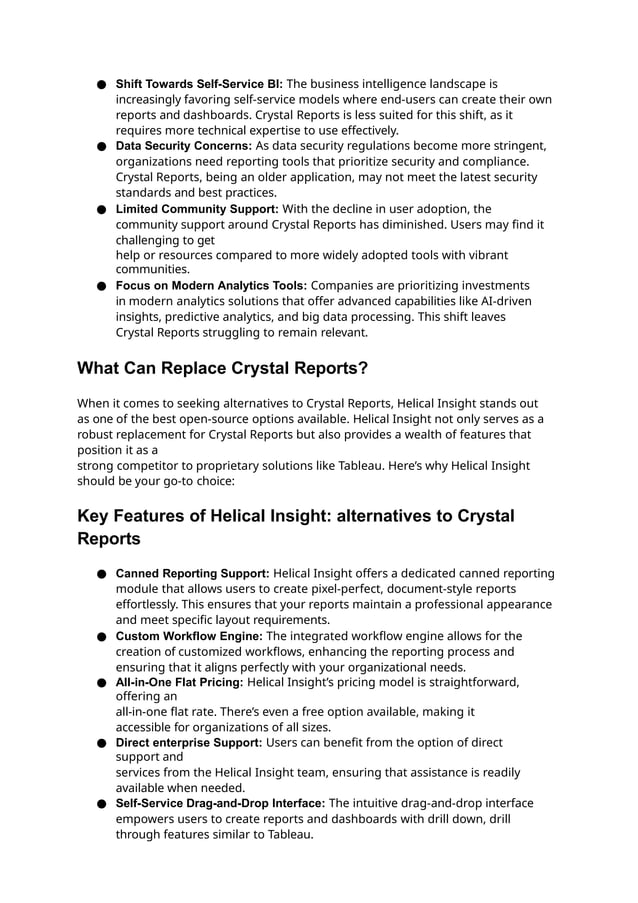 Your best open source alternatives to Crystal Reports - Helical Insight.pptx | Computer Software ...