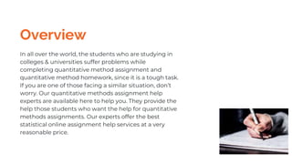 Quantitative Method Assignment Help | PPT