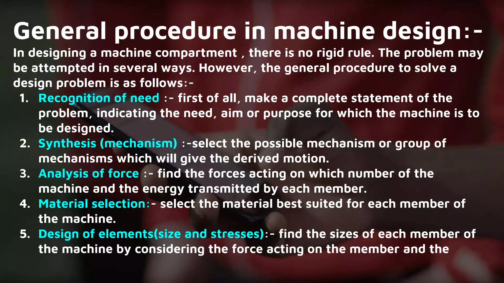 Introduction to machine design |1st unit| | PPTX
