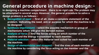 Introduction to machine design |1st unit| | PPTX