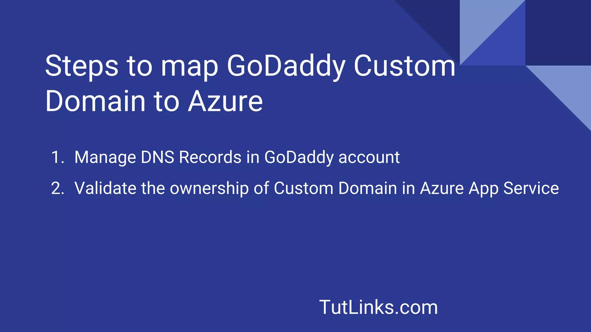 Map GoDaddy Domain to Azure Web App | PPT