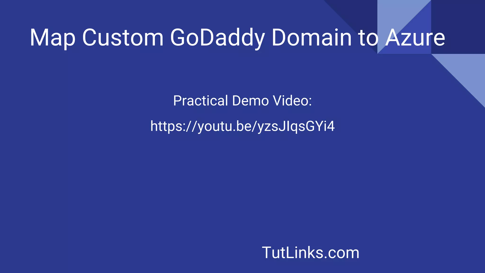 Map GoDaddy Domain to Azure Web App | PPT