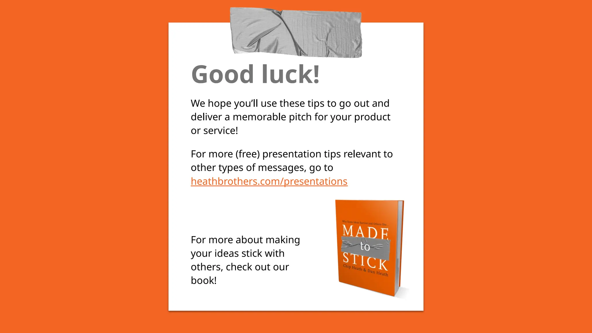 Your big idea making presentations that stick. | PPT