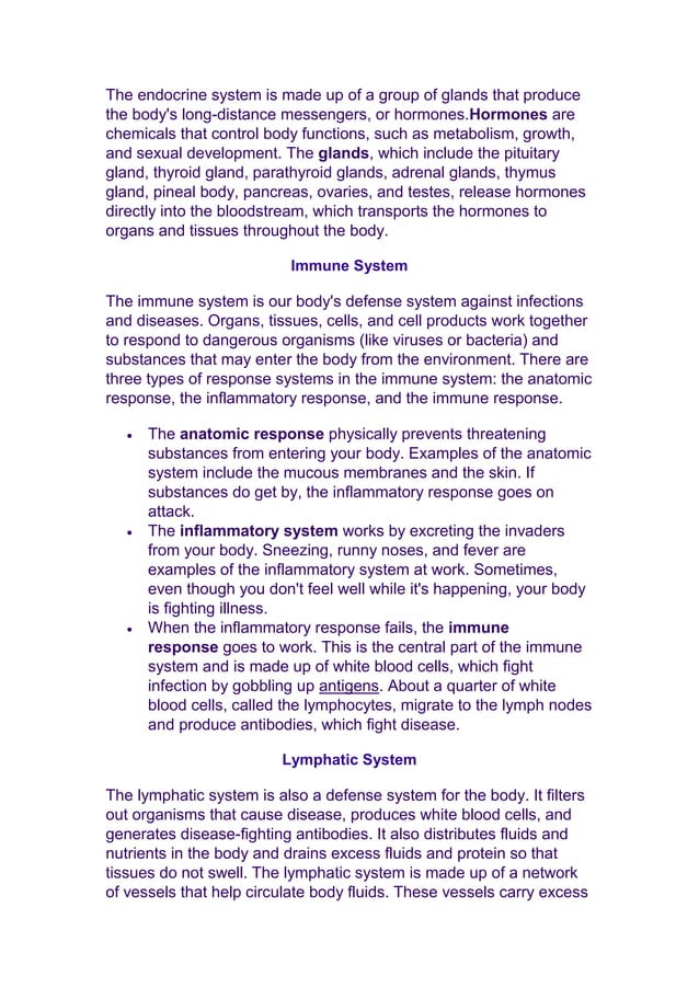 Your body's systems | PDF