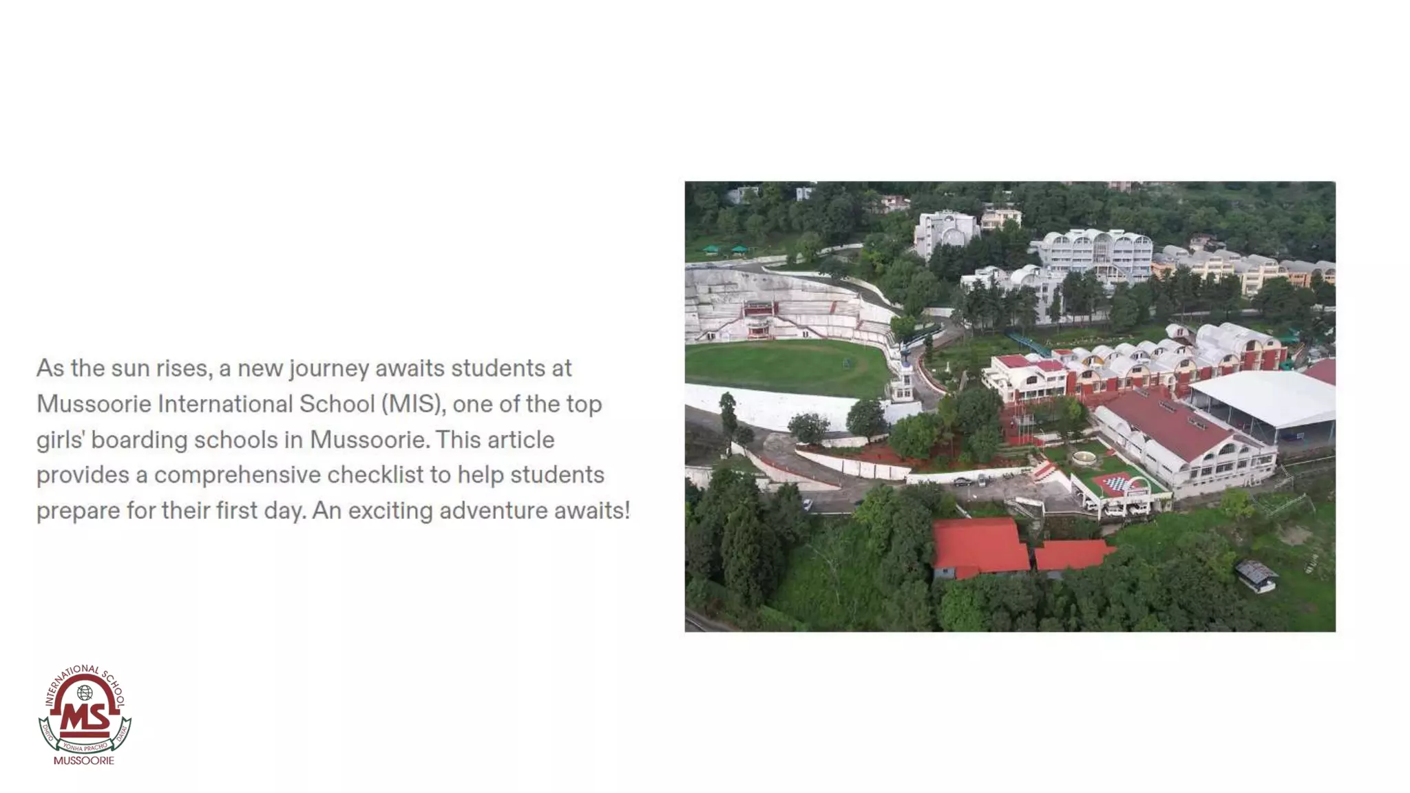 Your Checklist for the First Day at Mussoorie International School | PPTX