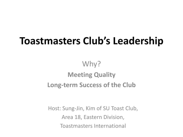 SU Toast Club Successful Leadership Workshop | PPT