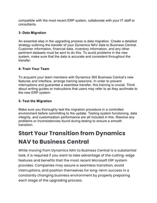 Microsoft Dynamics NAV to Business Central Upgrade Services | PDF