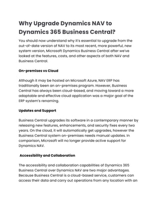 Microsoft Dynamics NAV to Business Central Upgrade Services | PDF