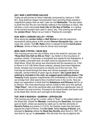 Your daily itinerary for israel 2012 (3) | PDF