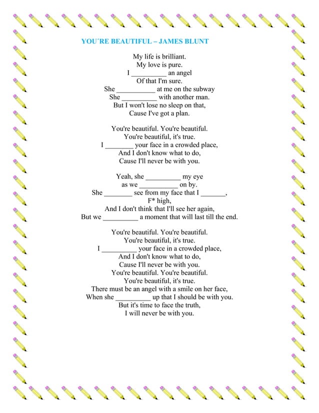 You´re beautiful | PDF | Contemporary Hits/Pop/Top 40 | Music