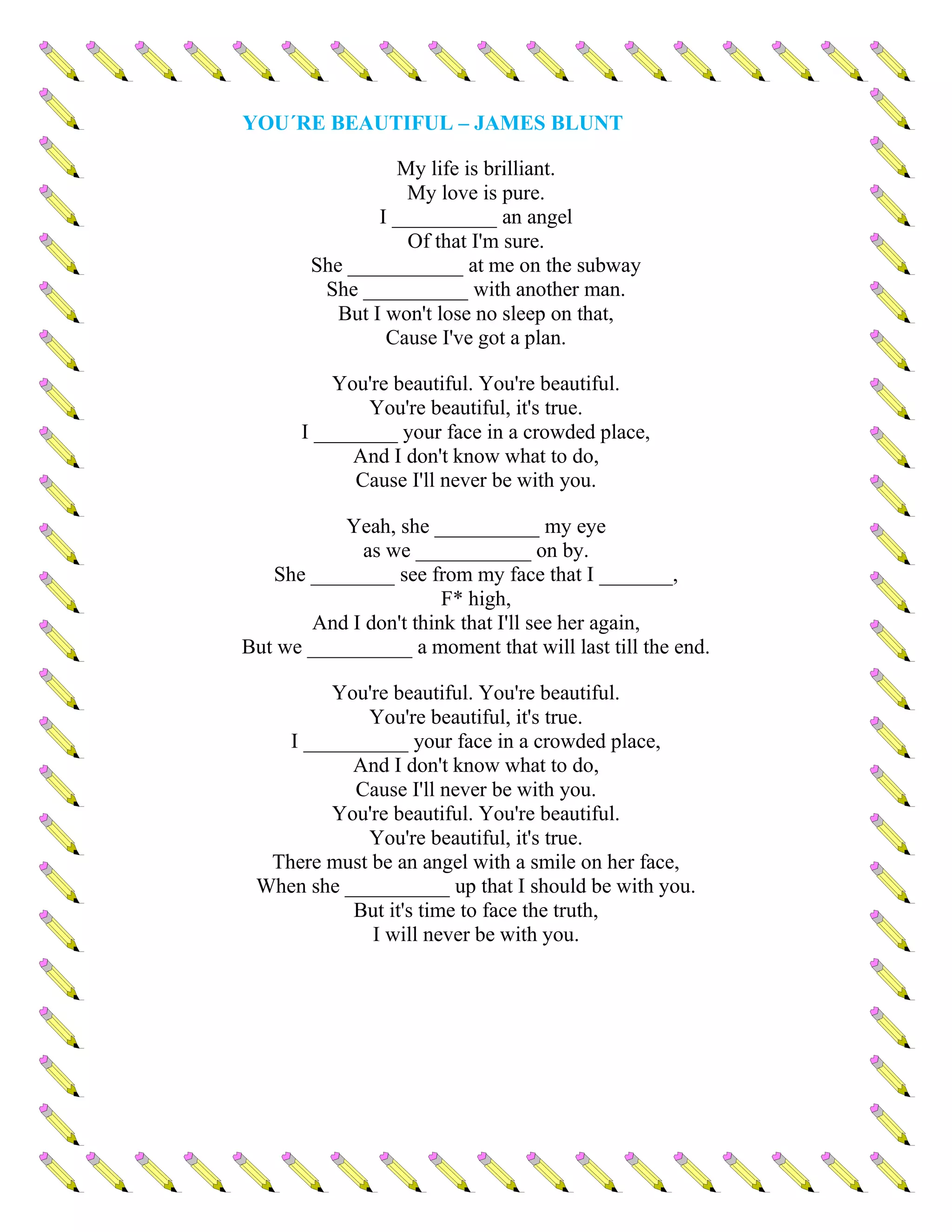 You´re beautiful | PDF