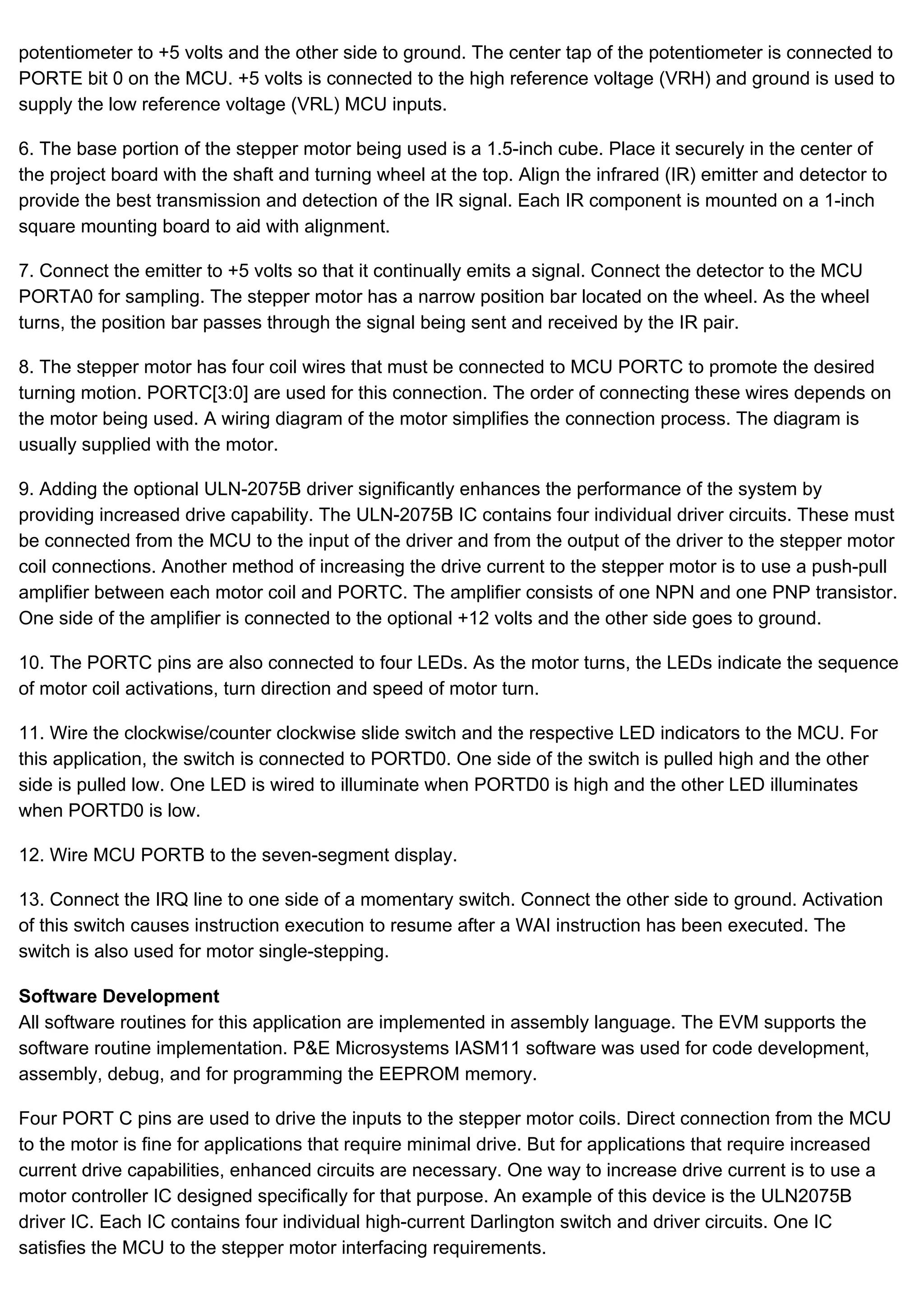 Howto Design a Stepper Motor System Using an 8-bit Freescale microcontroller MCU - MC68HC11E9 | PDF