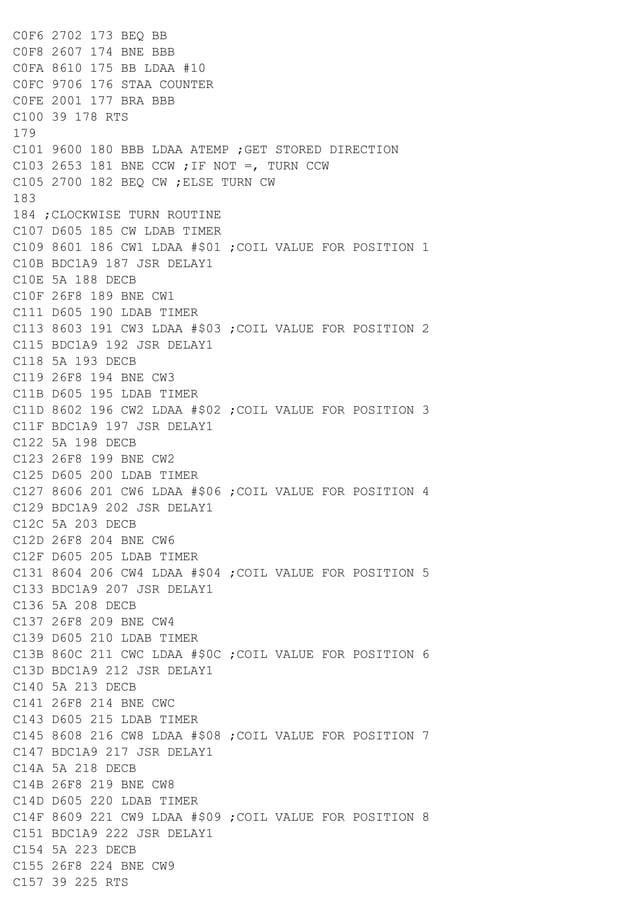 Howto Design a Stepper Motor System Using an 8-bit Freescale microcontroller MCU - MC68HC11E9 | PDF