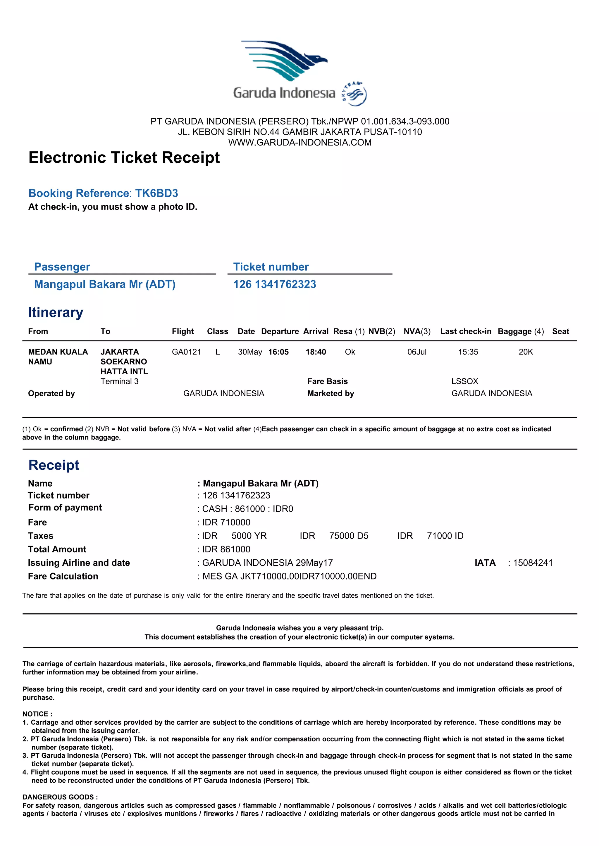 Your electronic ticket receipt61 | PDF