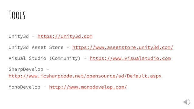 Your first game with unity3d framework | PPT
