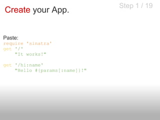 Your first sinatra app | PPT
