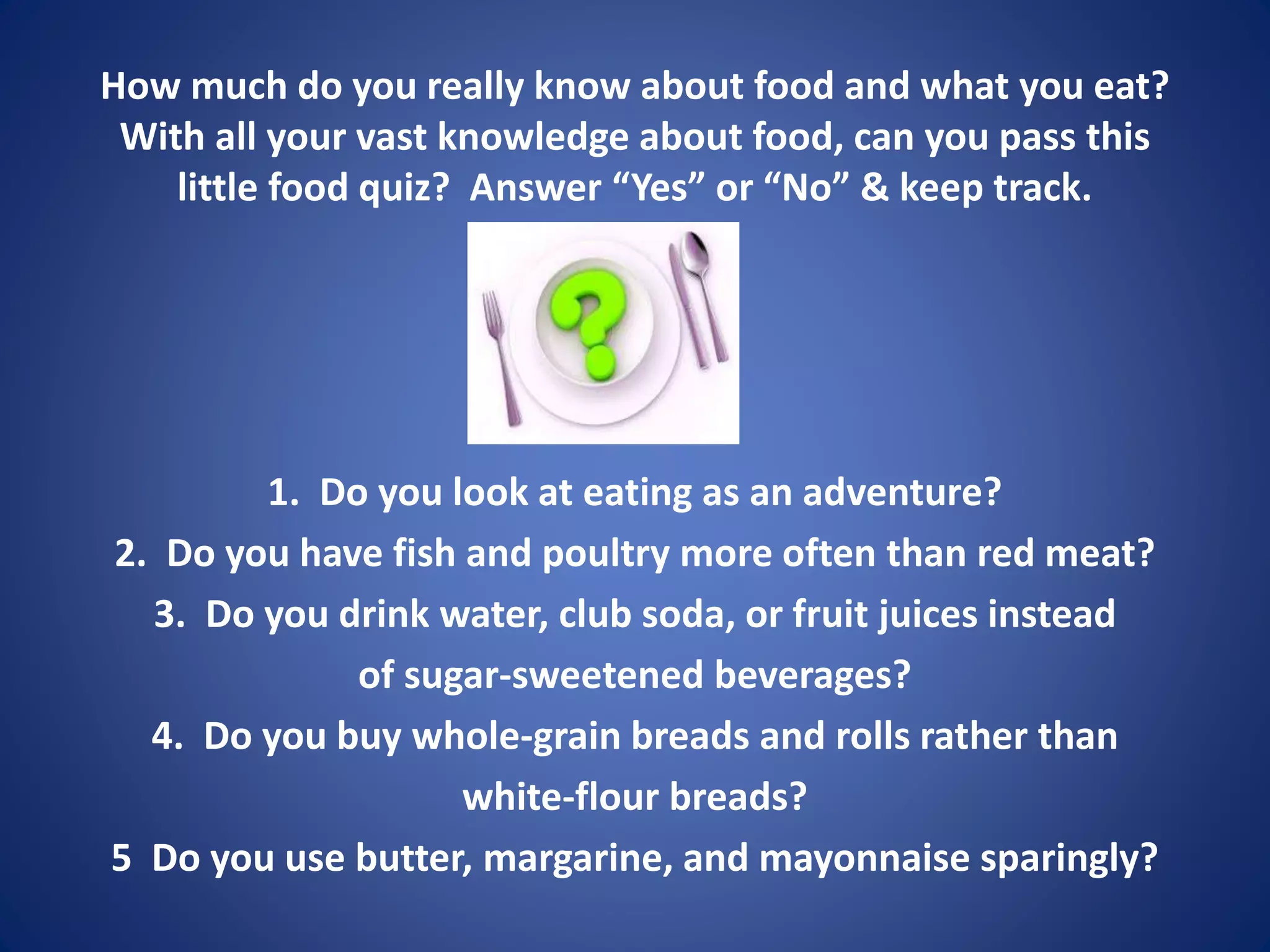 Your Food Quiz | PPT