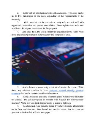 Your Full Cyber Security Personal Statement Checklist