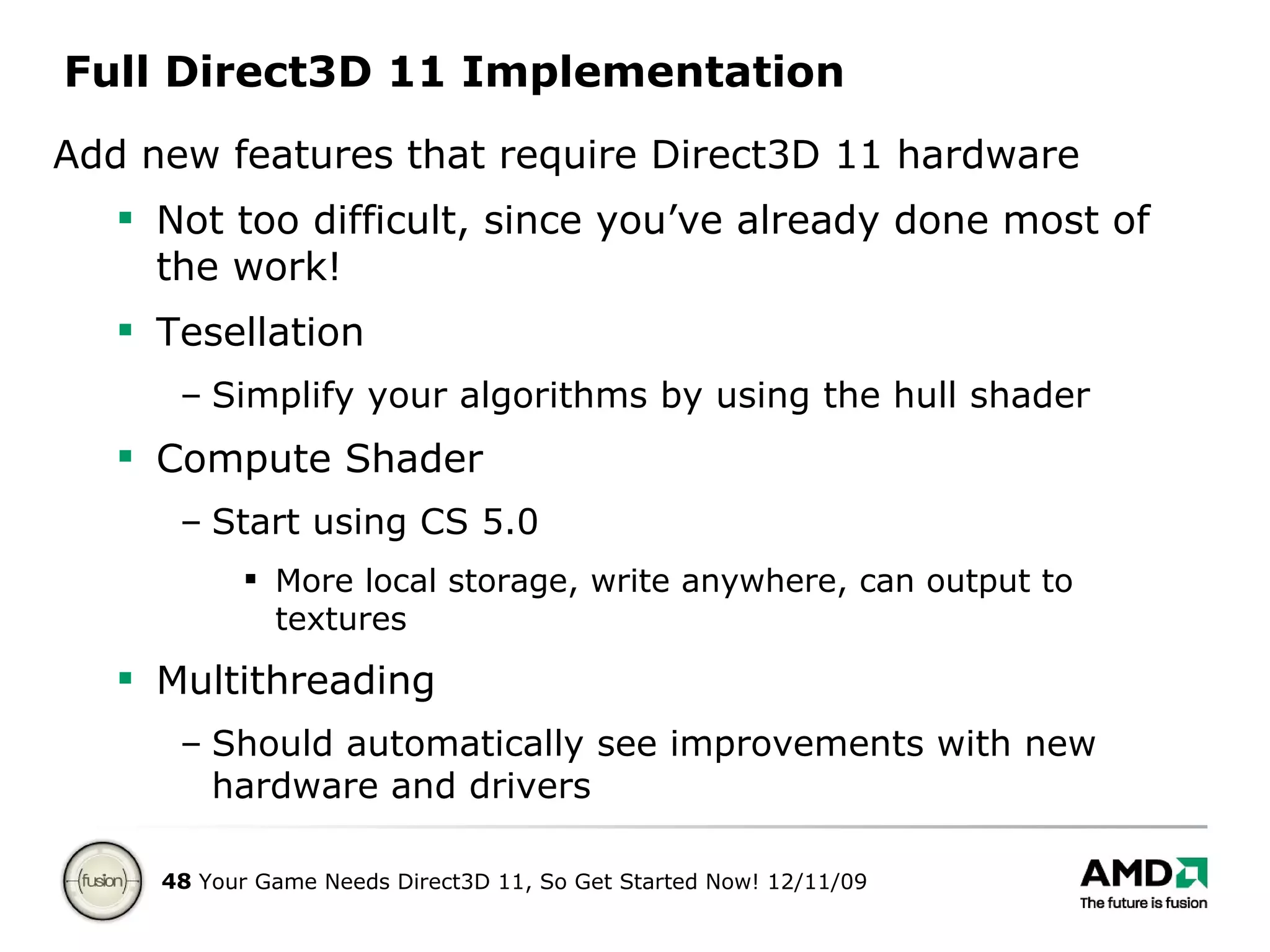 Your Game Needs Direct3D 11, So Get Started Now! | PPT