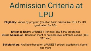Your Gateway to Success: LPU Admission Made Easy! | PDF