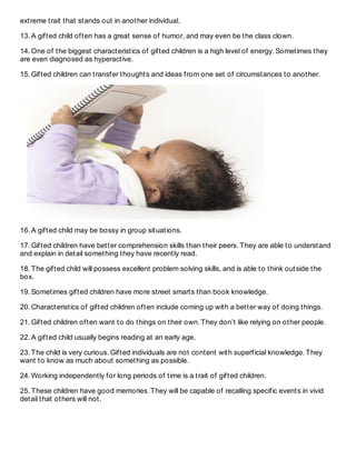 Characteristics of Gifted Children | PDF