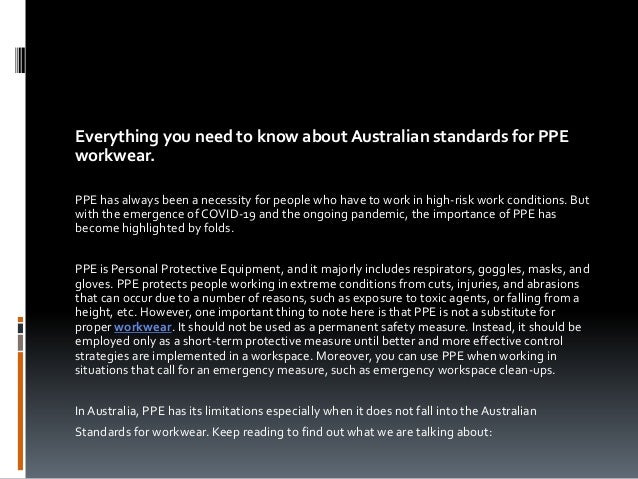 Your Guide To Australian PPE Standards & Requirements | PPTX
