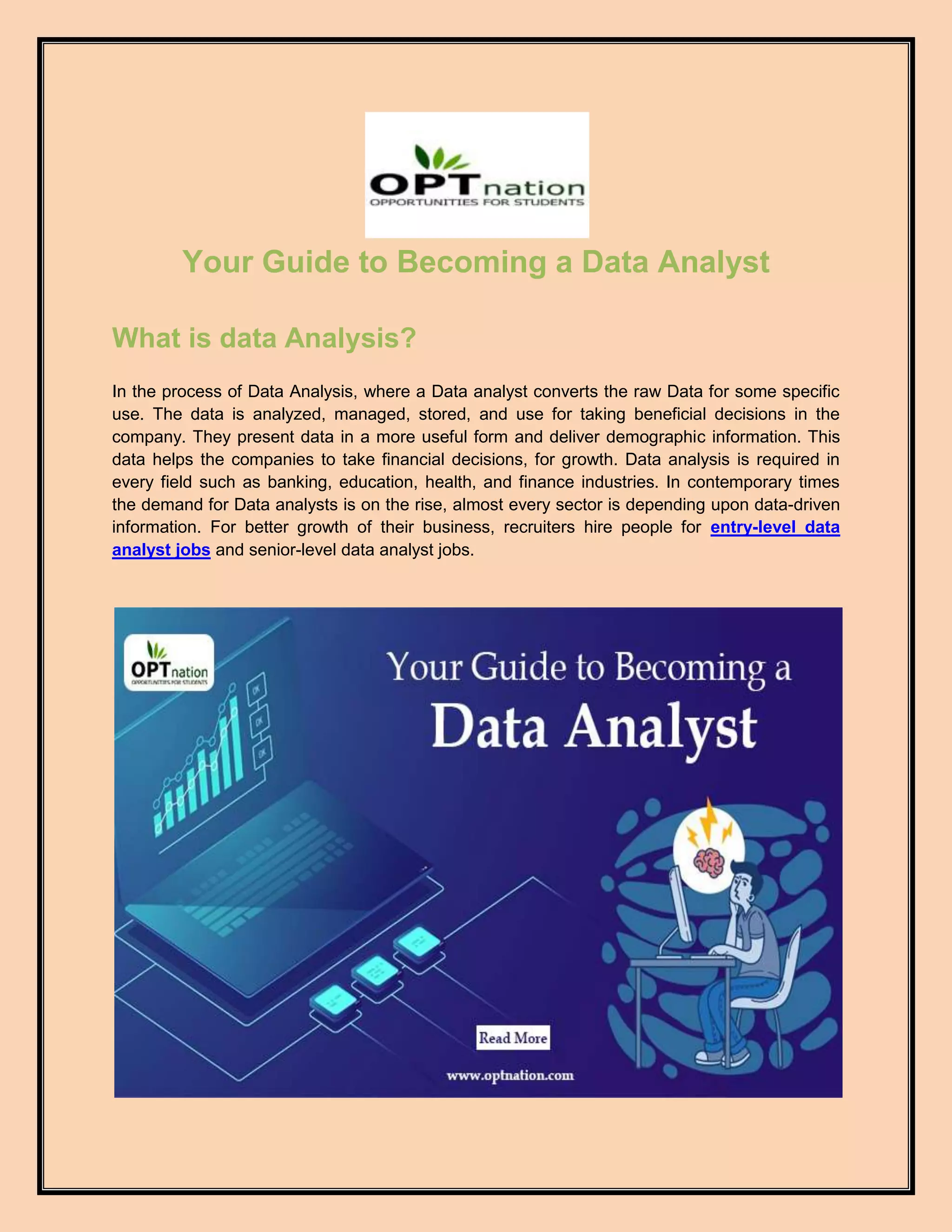 Your Guide to Becoming a Data Analyst | PDF