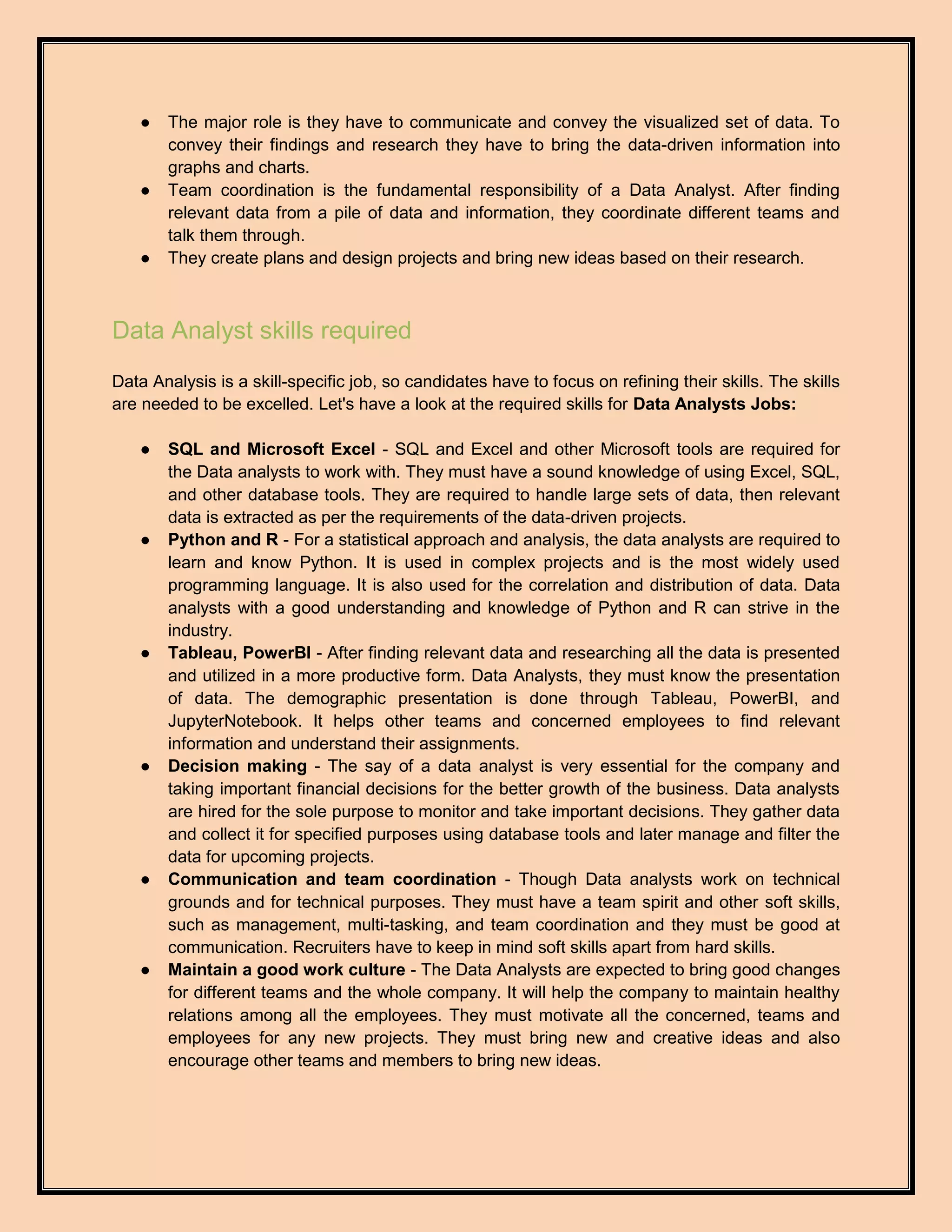 Your Guide to Becoming a Data Analyst | PDF