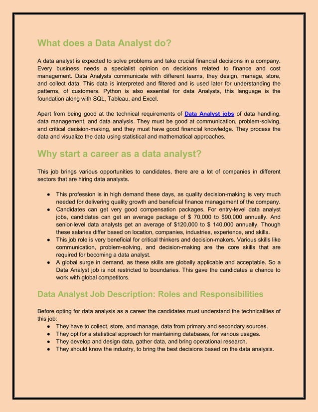 Your Guide to Becoming a Data Analyst | PDF