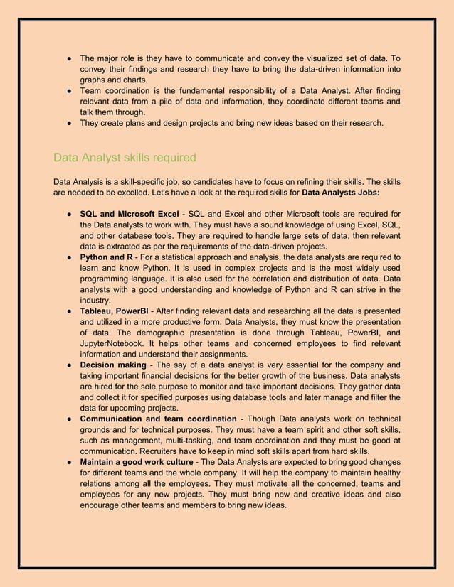 Your Guide to Becoming a Data Analyst | PDF