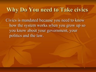 Your guide to civics | PPT