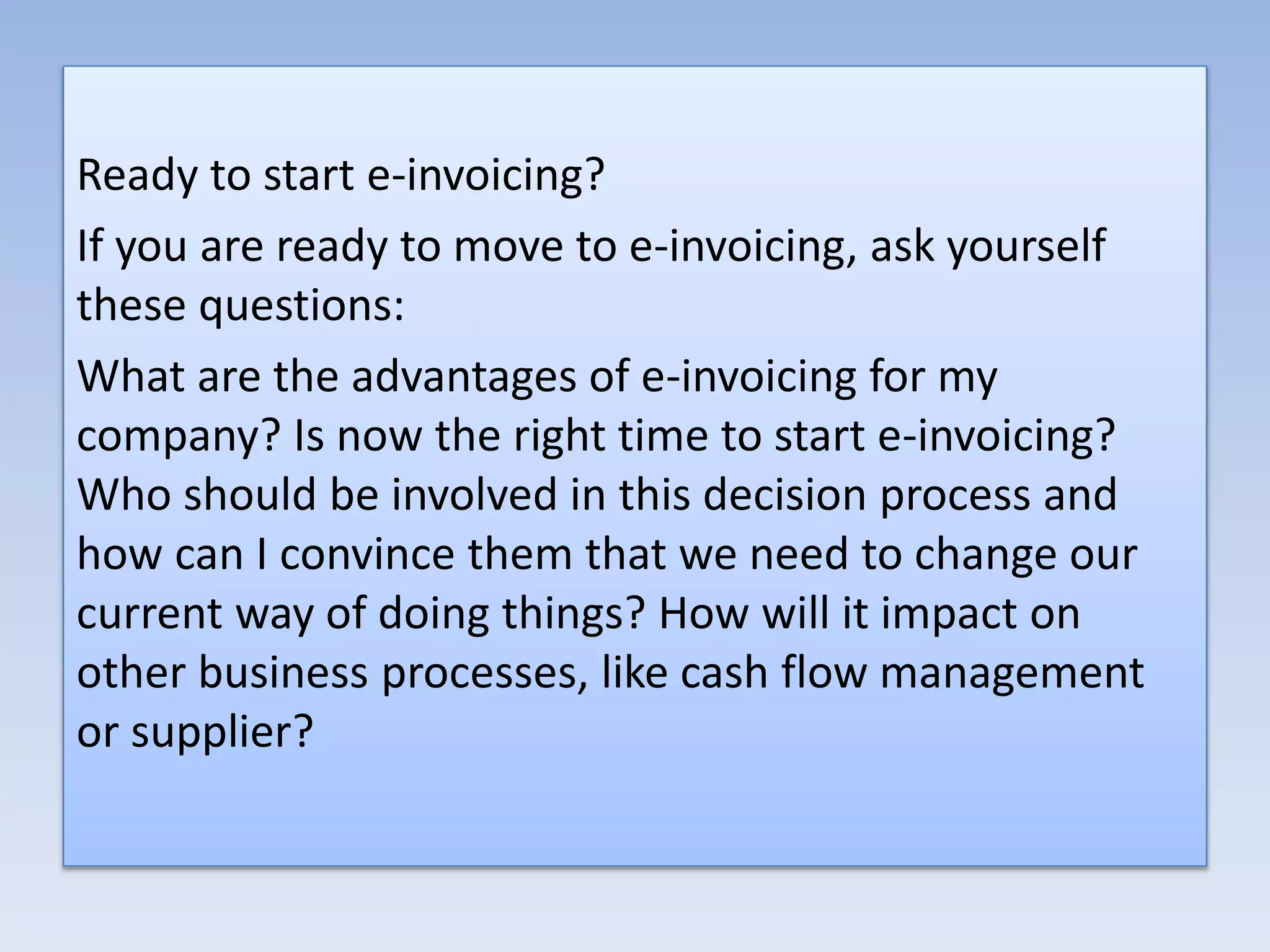 Your Guide to e-invoicing | PPTX
