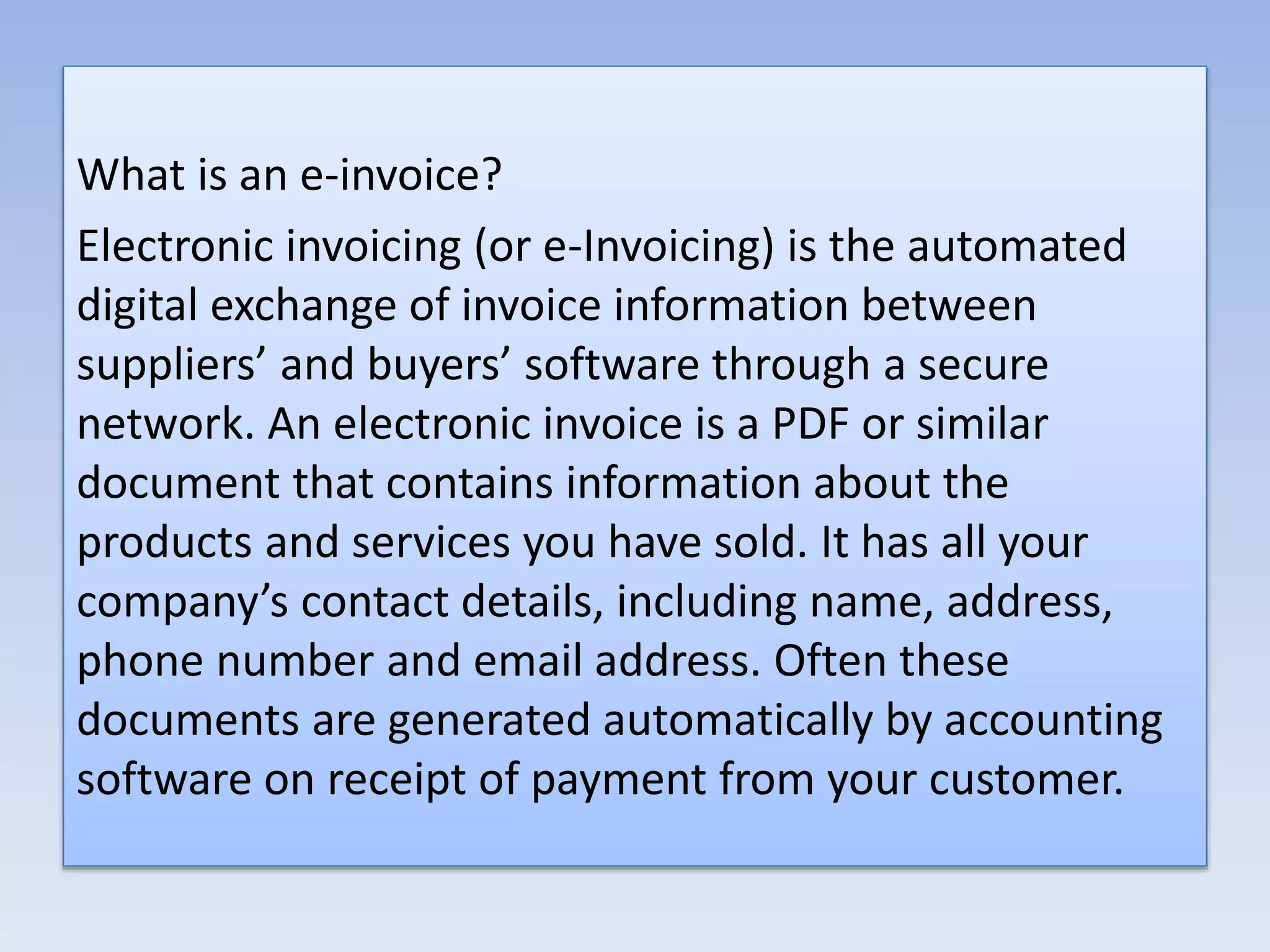Your Guide to e-invoicing | PPTX