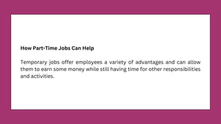 Your Guide To Finding The Perfect Part-Time Job | PPT