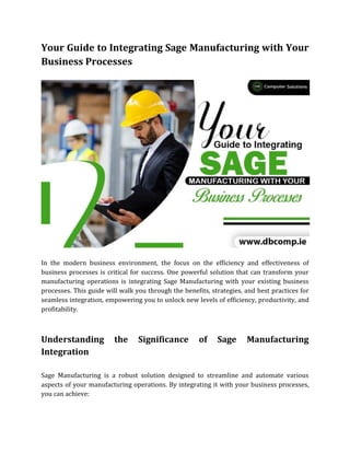 Your Guide to Integrating Sage Manufacturing with Your Business ...